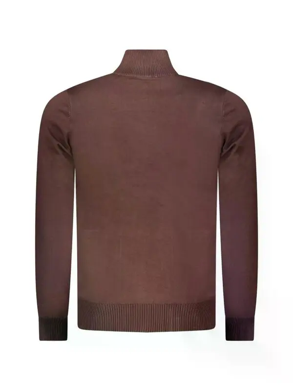 COVERI MOVING Embroidered Quarter-zip Sweater