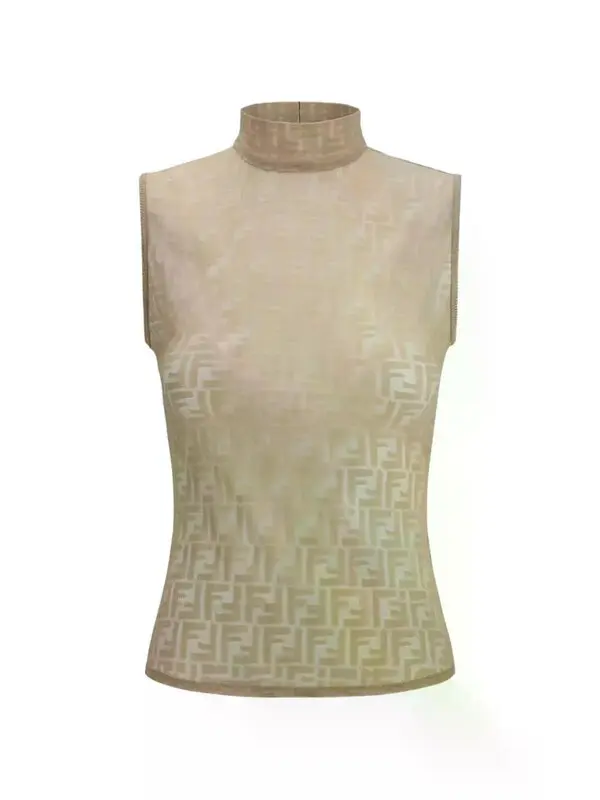 Fendi Logo-pattern Sleeveless Top - Neutrals