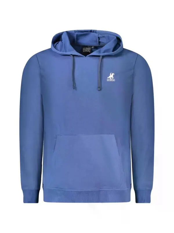 U.S. GRAND Logo-print Cotton Hoodie - Blue