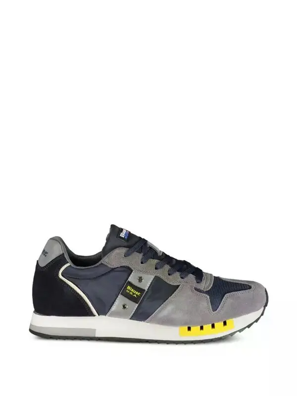 BLAUER. Queens 01 Suede-panelled Sneakers - Blue