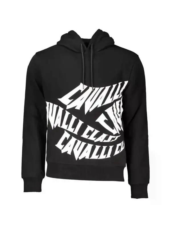 Roberto Cavalli Logo-print Hoodie - Black