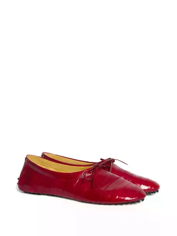 Alberta Ferretti Tie-detail Ballet Flats - Red