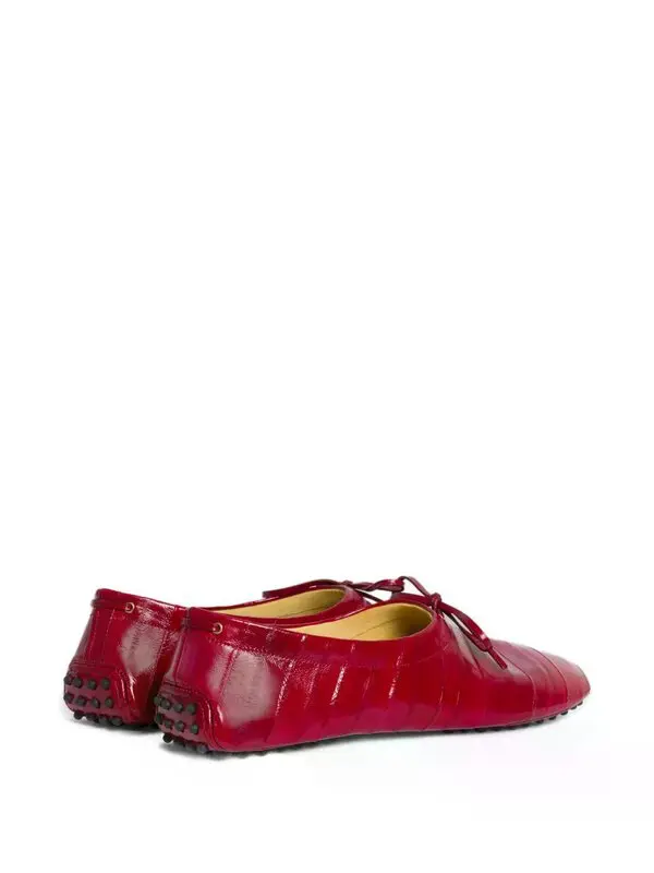 Alberta Ferretti Tie-detail Ballet Flats - Red