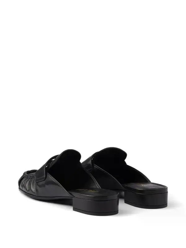 Prada Leather Mules - Black
