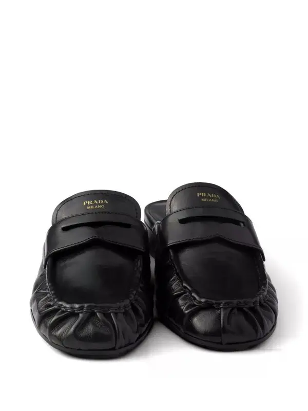Prada Leather Mules - Black