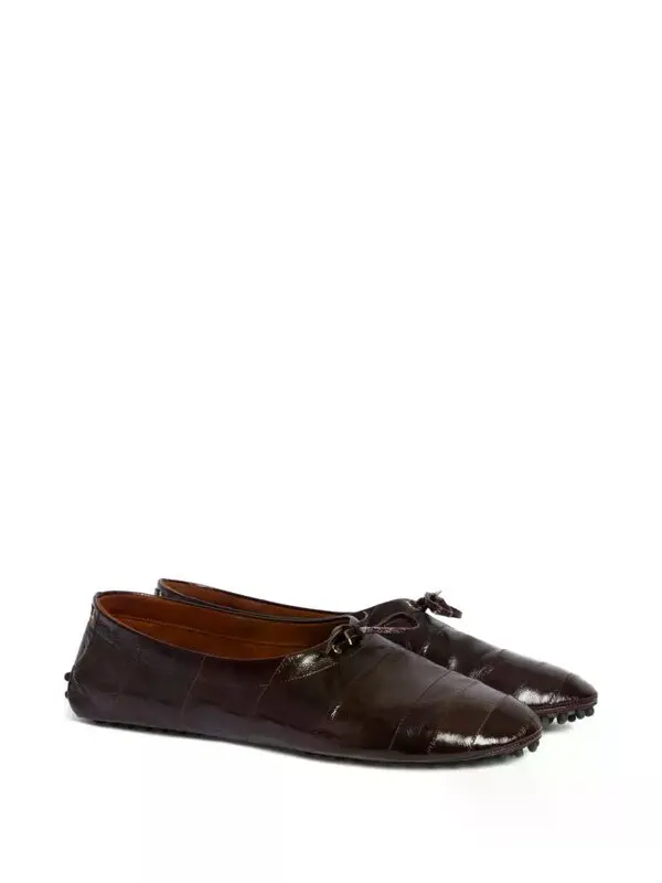Alberta Ferretti Tie-detail Ballerina Flats - Brown