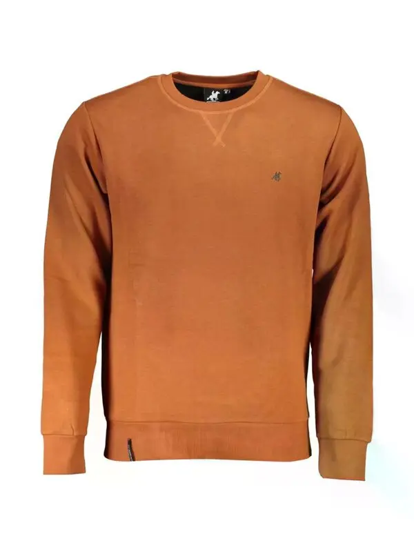 U.S. GRAND Embroidered Logo Crew-neck Sweatshirt - Orange