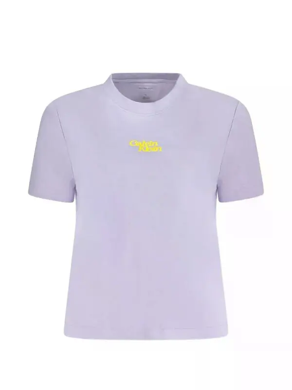 Calvin Klein Logo-embroidered T-shirt - Purple