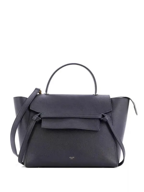 Celine Belt Bag Textured Leather Mini Shoulder Bag - Black