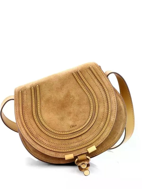Chloé Marcie Suede Small Crossbody Bag - Neutrals