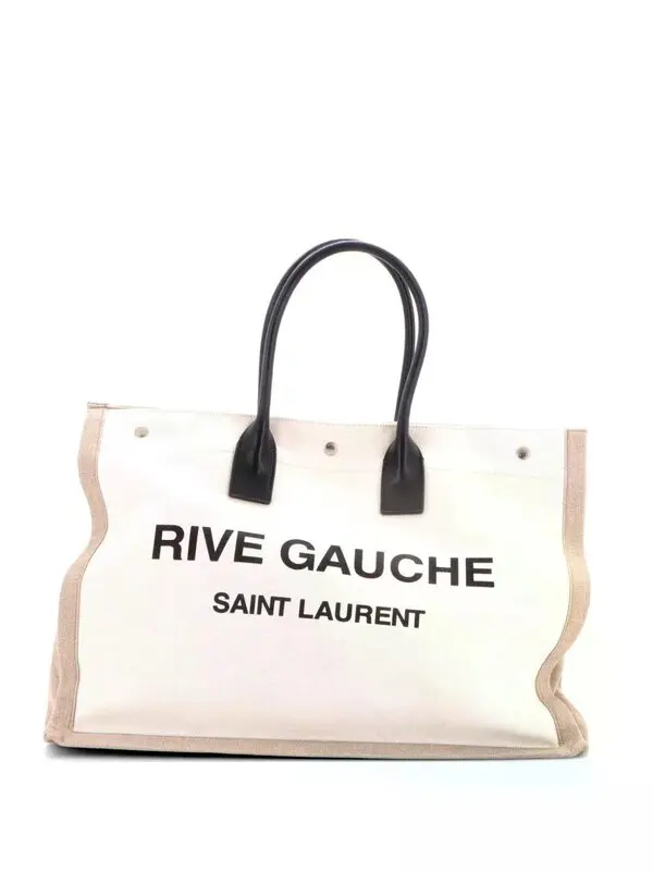Saint Laurent Rive Gauche Shopper Large Tote Bag - Neutrals