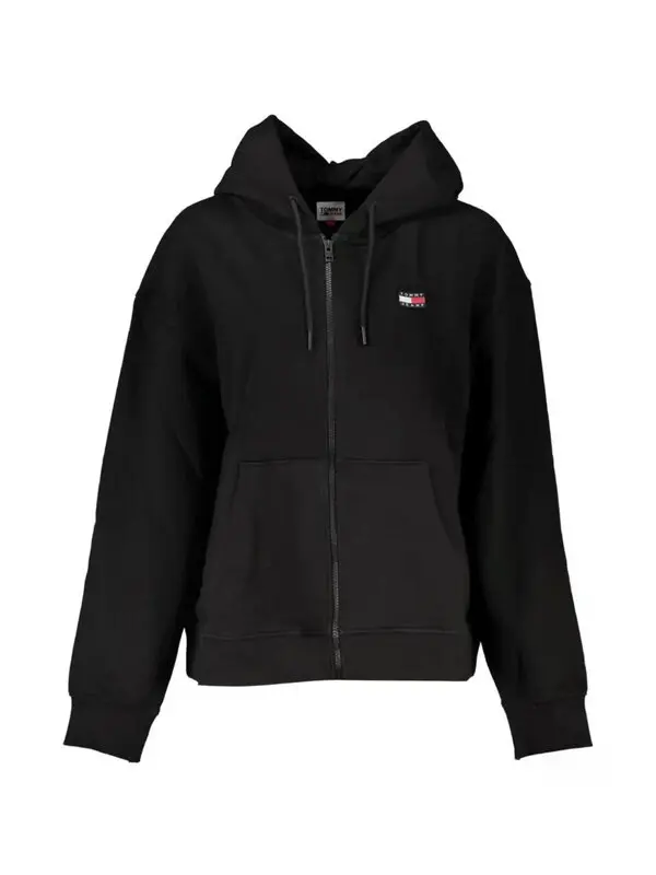 Tommy Hilfiger Logo-patch Zip-up Hoodie - Black