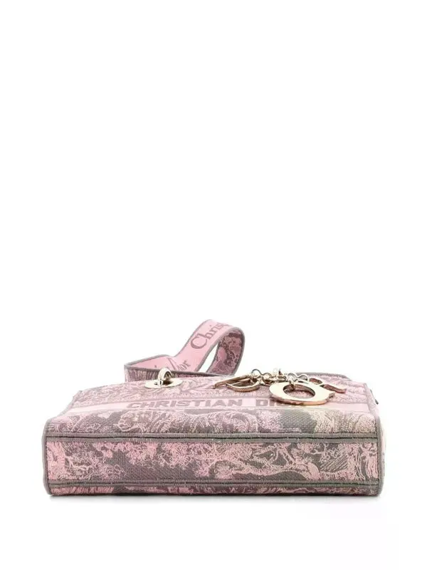 Dior Lady D-joy Embroidered Canvas Satchel Medium - Grey