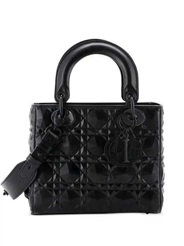 Dior Abcdior Lady Bag Diamond Motif Cannage Calfskin Small - Black