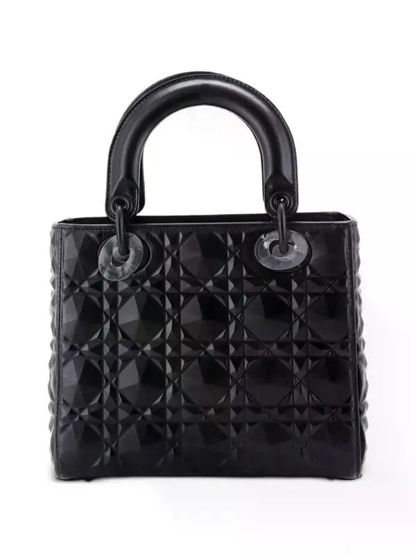 Dior Abcdior Lady Bag Diamond Motif Cannage Calfskin Small - Black