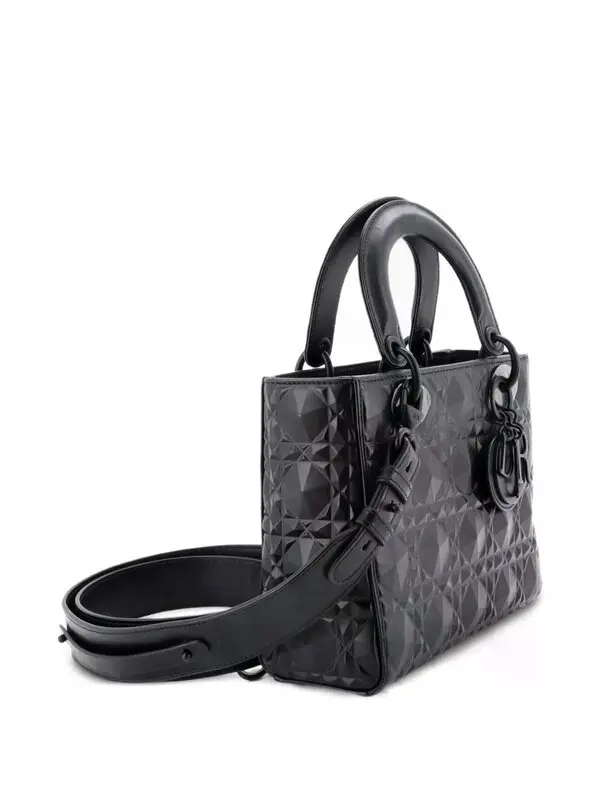Dior Abcdior Lady Bag Diamond Motif Cannage Calfskin Small - Black
