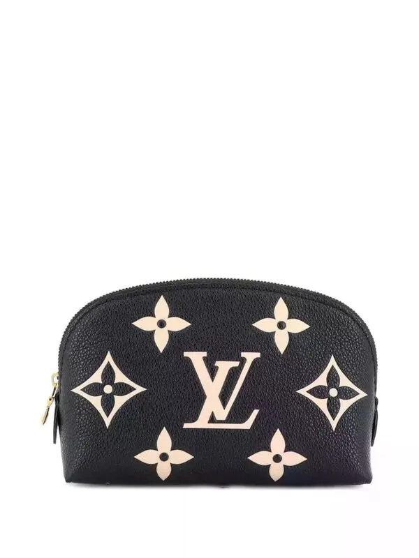 LOUIS VUITTON Cosmetic Bicolor Monogram Empreinte Giant Pouch - Black