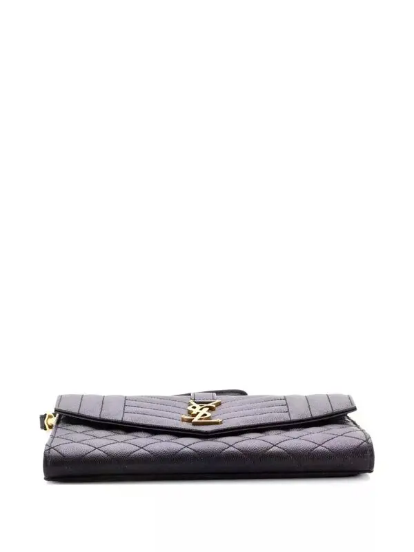 Saint Laurent Classic Monogram Envelope Wristlet - Black