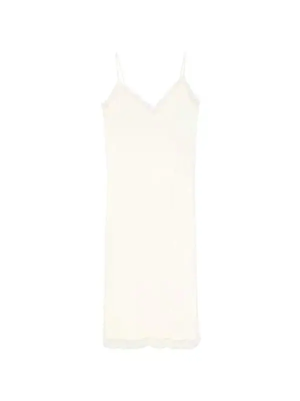 RÓHE Lace-trim Midi Dress - Neutrals