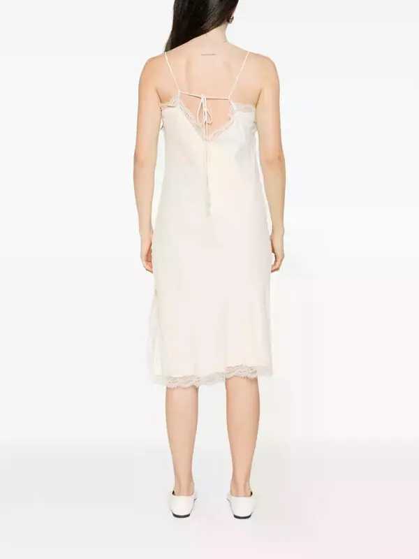 RÓHE Lace-trim Midi Dress - Neutrals