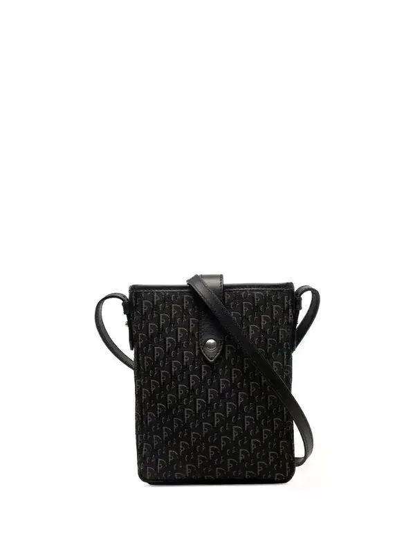 Dior Diorissimo Trotter Canvas Phone Case Crossbody Bag - Black