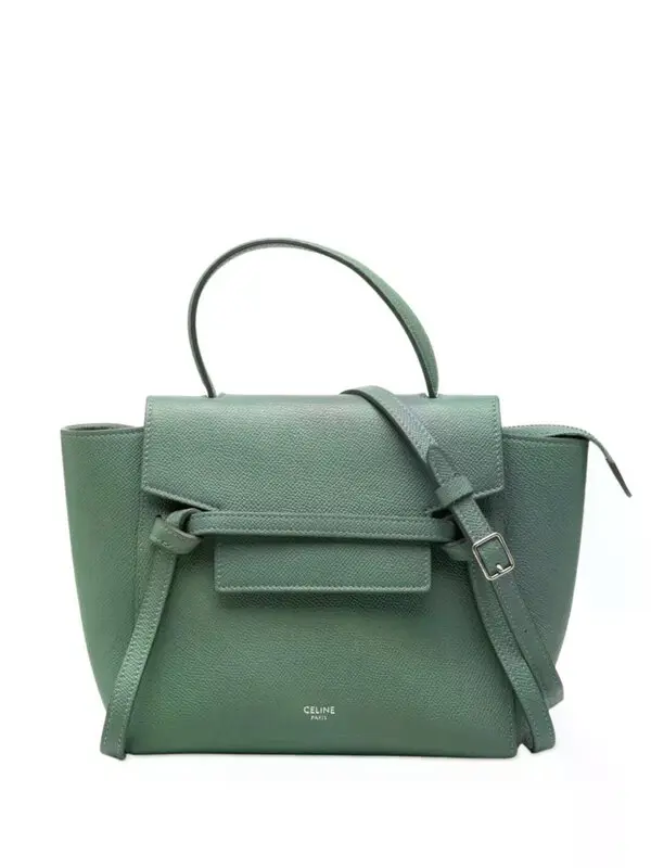 Celine 2019 Nano Grained Calfskin Belt Bag Satchel - Green