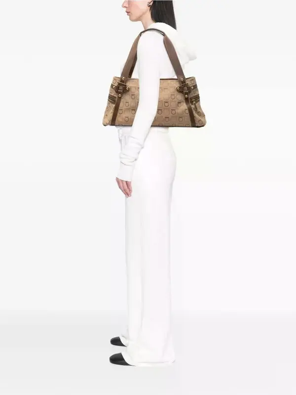 FERRAGAMO 2000-2025 Gancini Canvas Shoulder Bag