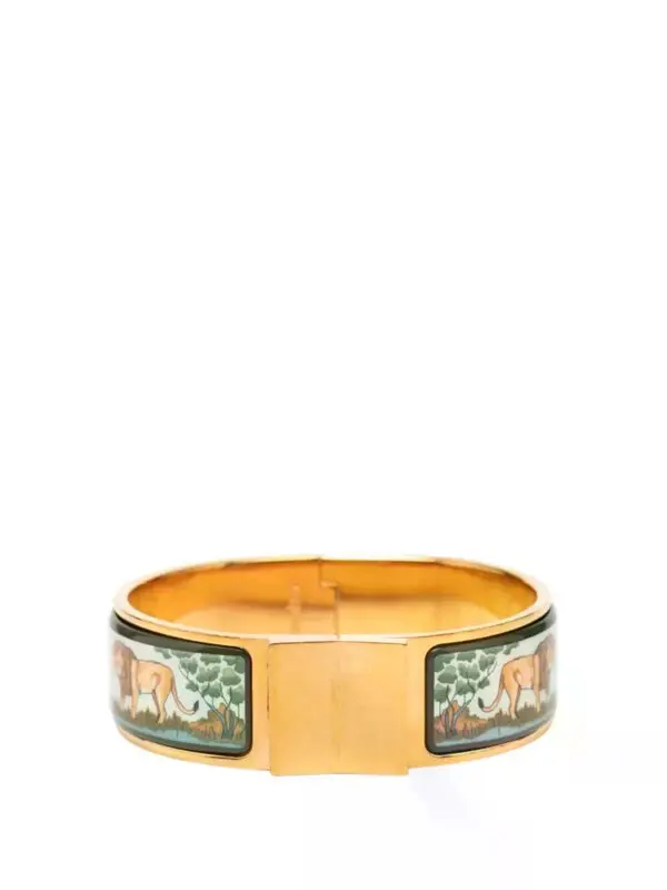 Hermès 2000-2020 Wide Enamel Safari Loquet Bracelet Pm - White