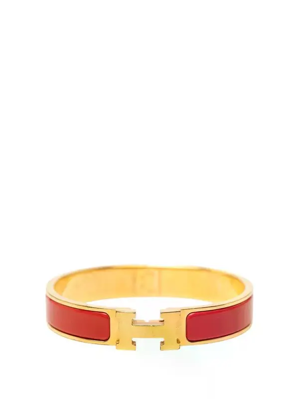 Hermès Narrow Enamel Clic H Bracelet Pm - Gold