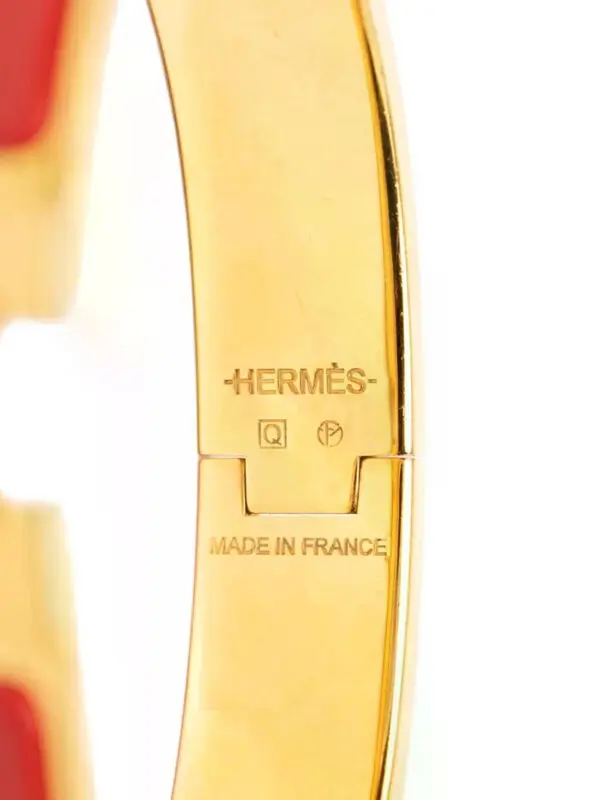 Hermès Narrow Enamel Clic H Bracelet Pm - Gold