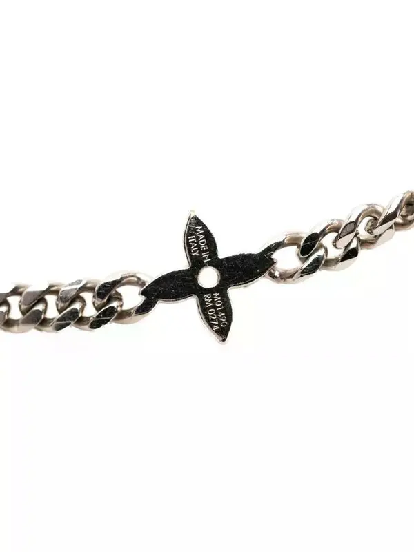 LOUIS VUITTON Brass Monogram Row Necklace