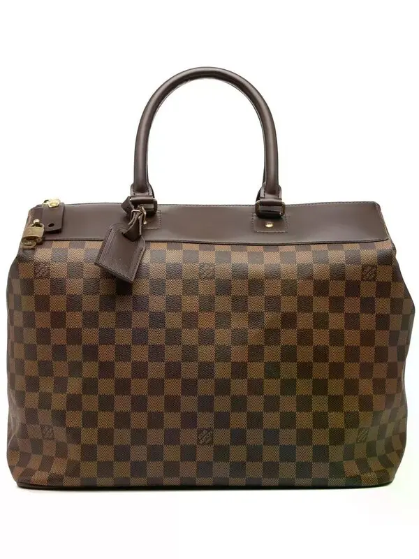 LOUIS VUITTON 2005 Damier Ebene Greenwich Pm Travel Bag - Brown
