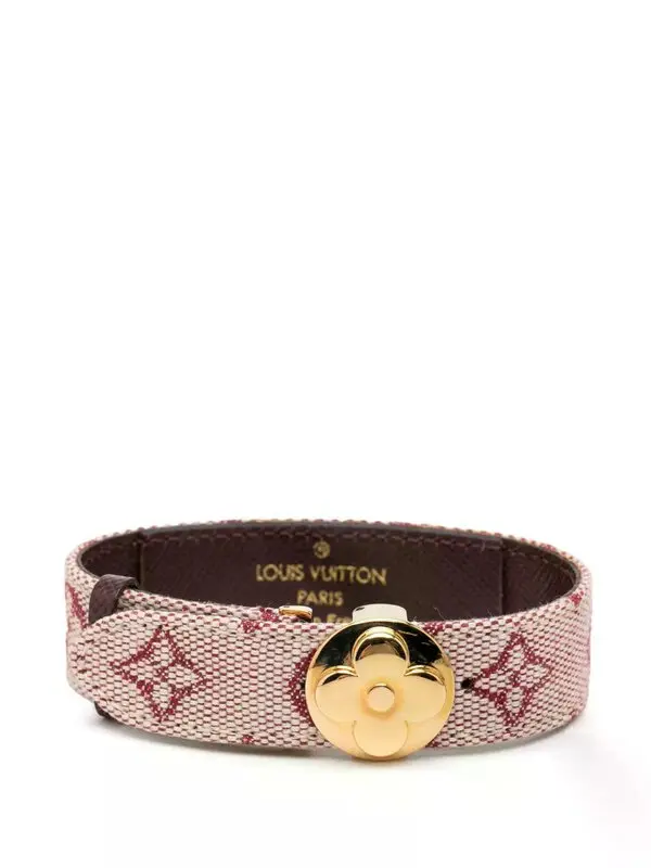 LOUIS VUITTON 2002 Monogram Mini Lin Wish Bracelet - Red