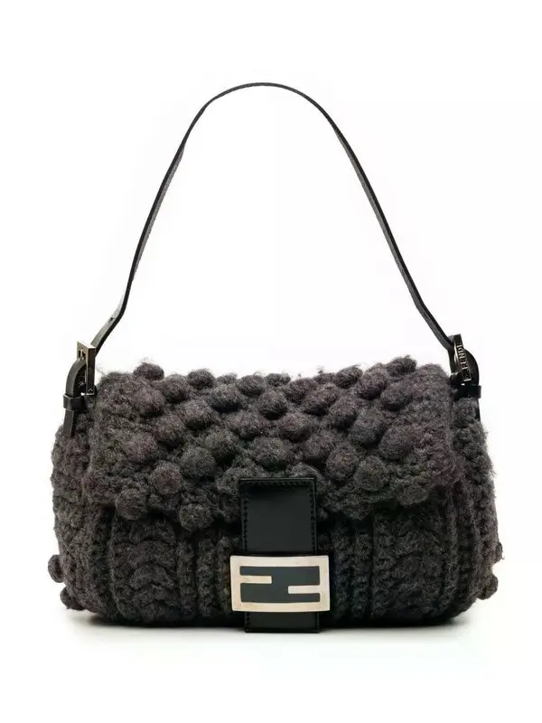 Fendi 2000-2010 Knit Wool Mamma Baguette - Grey