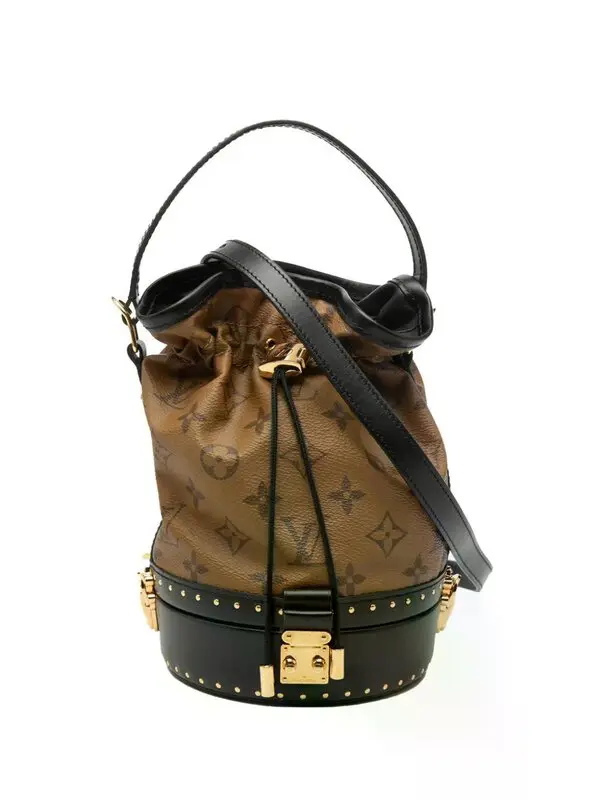 LOUIS VUITTON 2017 Monogram Reverse Petit Noe Trunk Bucket Bag - Brown