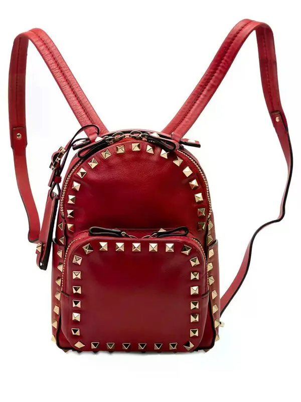 Valentino Garavani Mini Calfskin Rockstud Backpack - Red
