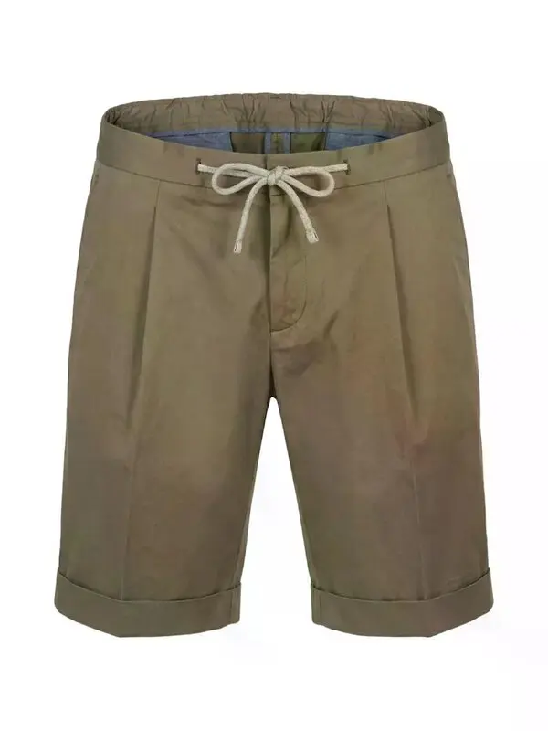 BARBA NAPOLI Pleated Drawstring Shorts - Green
