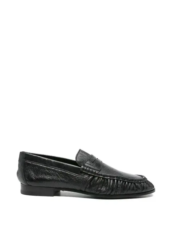 Tagliatore Ruched-detail Loafers - Black