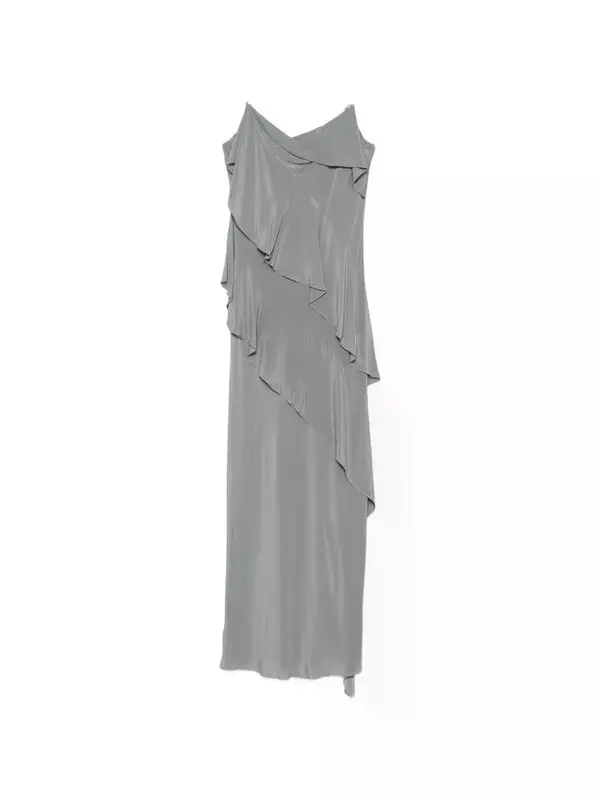 Patrizia Pepe Ruffled Maxi Dress - Grey