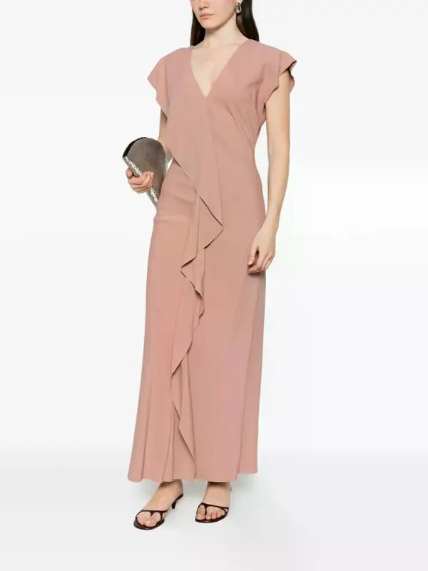 Patrizia Pepe Ruffled V-neck Maxi Dress