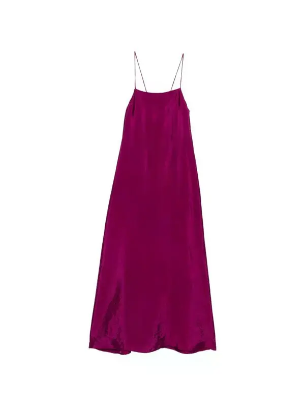 RAME Satin-finish Spaghetti-strap Maxi Dress - Purple