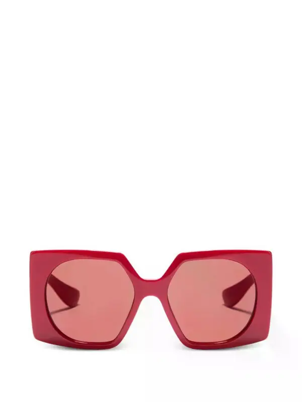 Valentino Garavani Rectangular Acetate Sunglasses - Red
