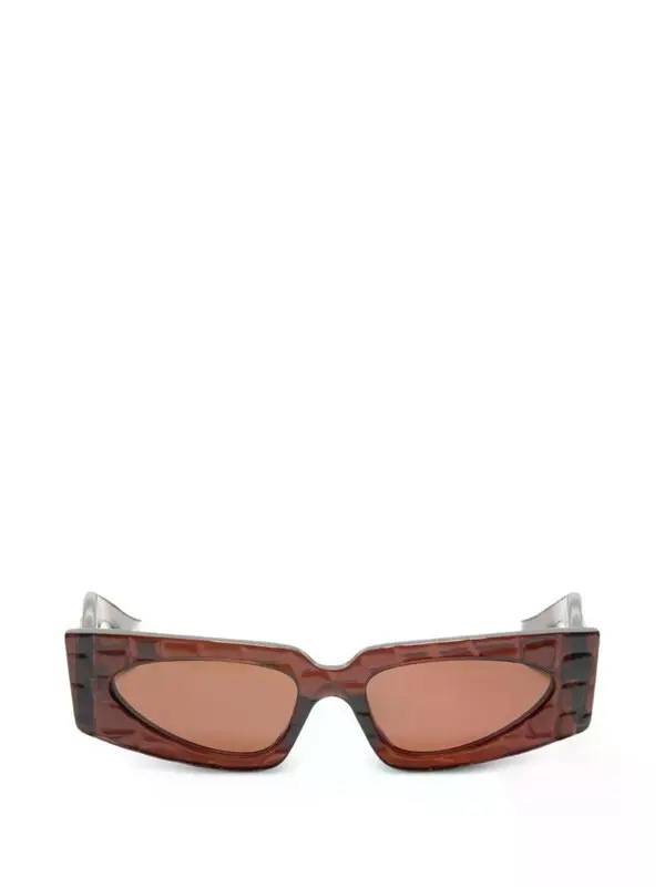 Valentino Garavani Rectangular Acetate Sunglasses - Brown
