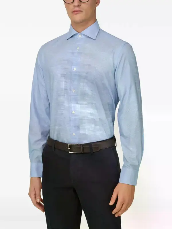 Boggi Milano Windsor Collar Houndstooth Shirt