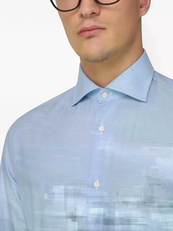 Boggi Milano Windsor Collar Houndstooth Shirt
