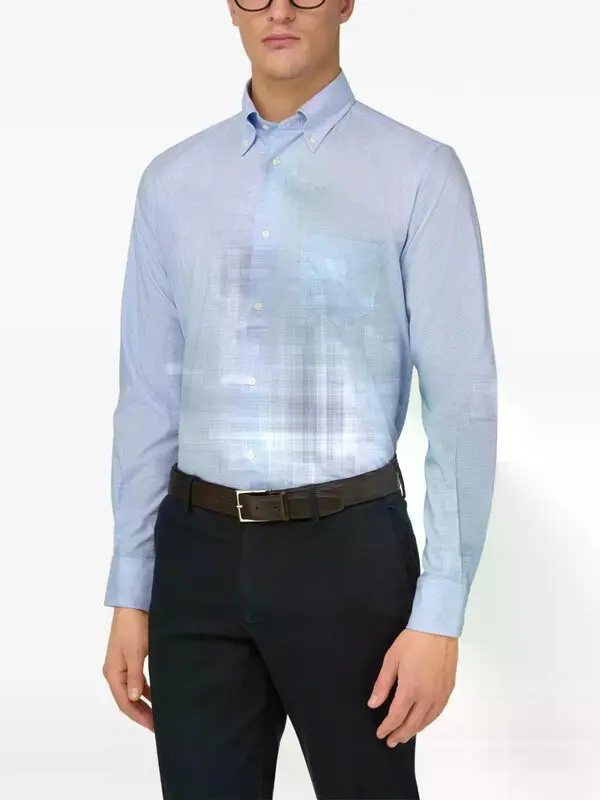 Boggi Milano Boston Collar Checked Shirt