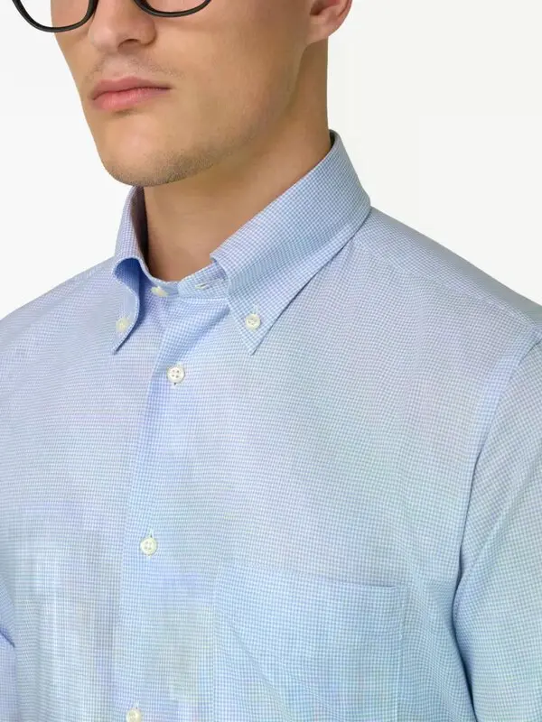 Boggi Milano Boston Collar Checked Shirt