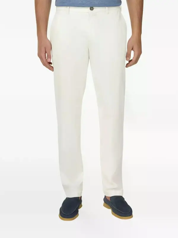Boggi Milano Stretch Cotton Trousers - White