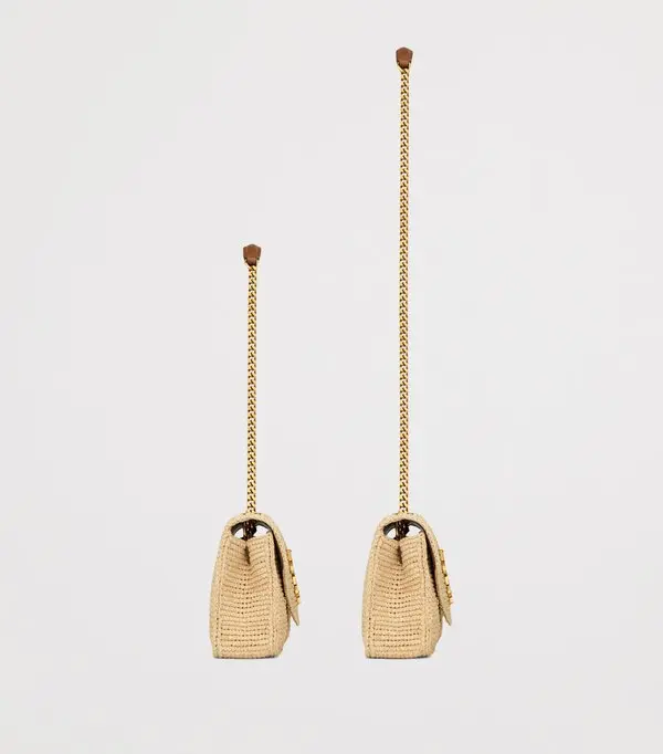 Saint Laurent Small Loulou Raffia Shoulder Bag