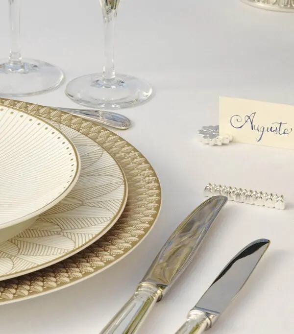 Christofle Set Of 2 -plated Placecard Holders - Silver